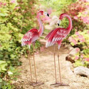 Accents | Pink Flamingo Yard Decoration Metal Garden Statues Sculptures ...